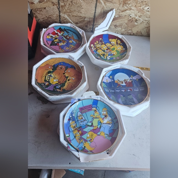 Simpsons | Art | 5 The Simpsons Collectible Plates | Poshmark